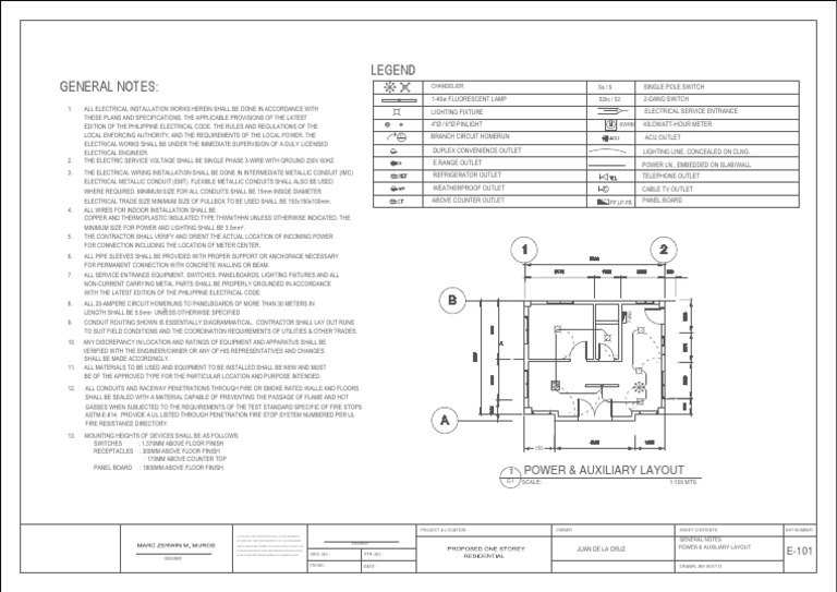 Power and Auxiliary Layout For 1 Storey Residence PDF | PDF ...