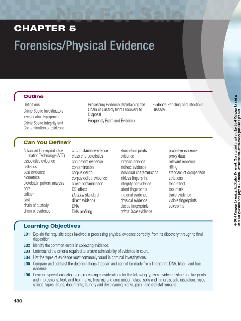 Forensics/Physical Evidence: Outline | PDF | Forensic Science | Crime Scene