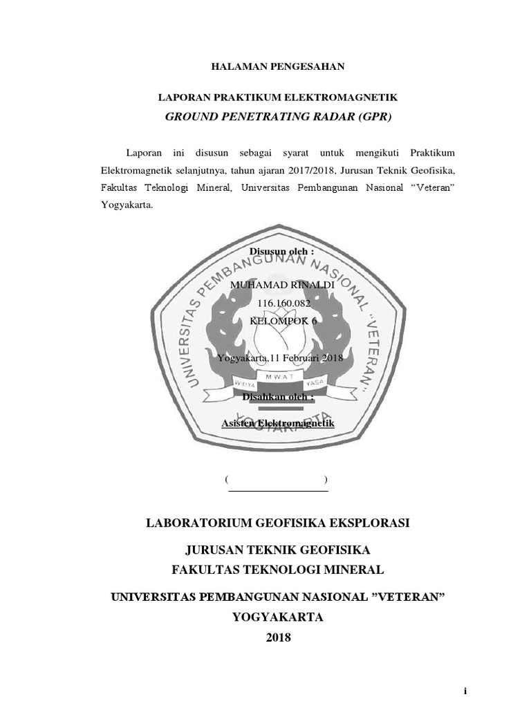 Ground Penetrating Radar (GPR) : Halaman Pengesahan | PDF | Teknologi ...