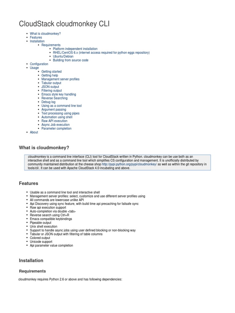 CloudStack CloudMonkey CLI Guide | PDF | Command Line Interface ...