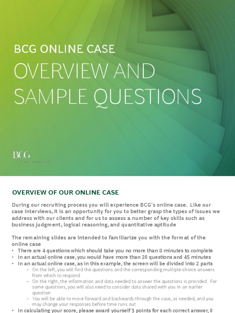 BCG Online Case Example PDF | PDF | Gasoline | Retail