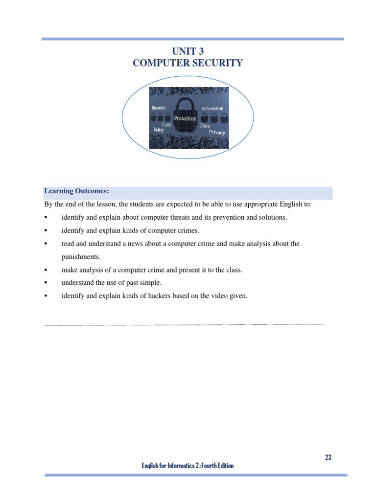 Modul Bahasa Inggris 2 - Unit 3 | PDF | Malware | Computer Virus