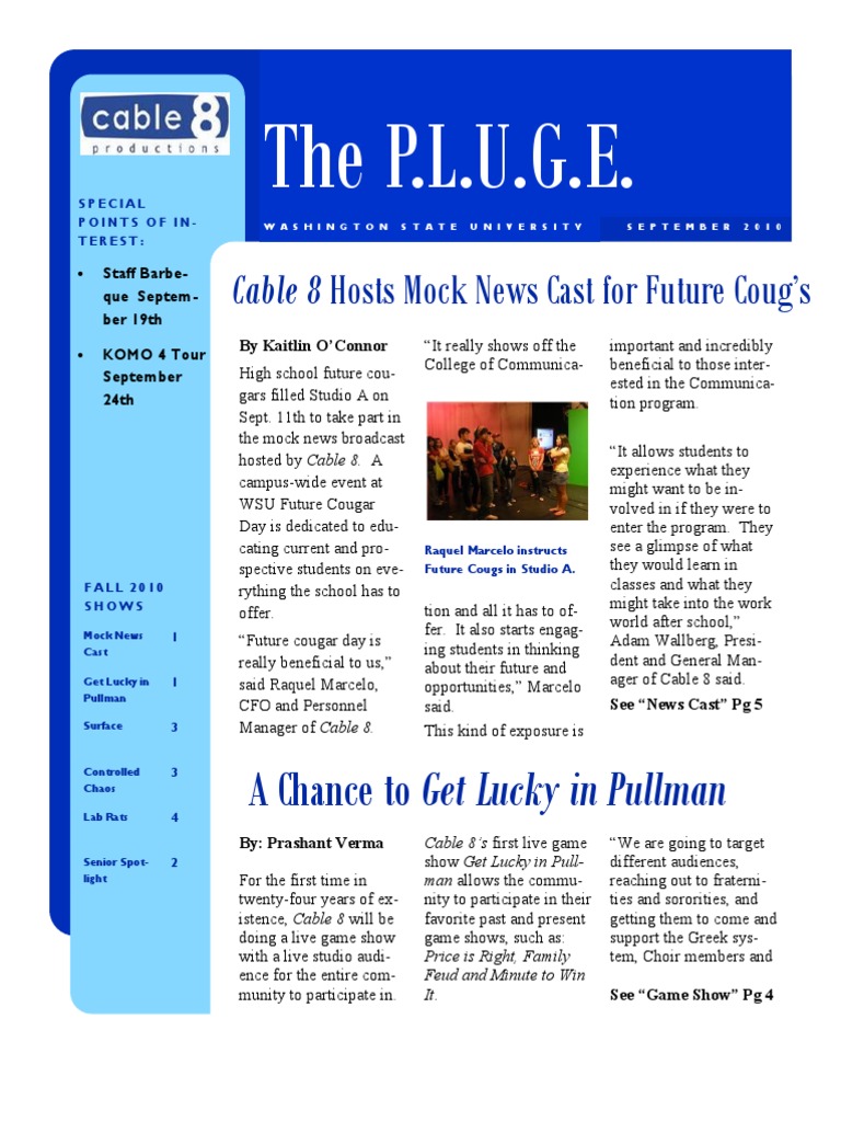 PLUGE September 2010 | PDF | Entertainment | Television