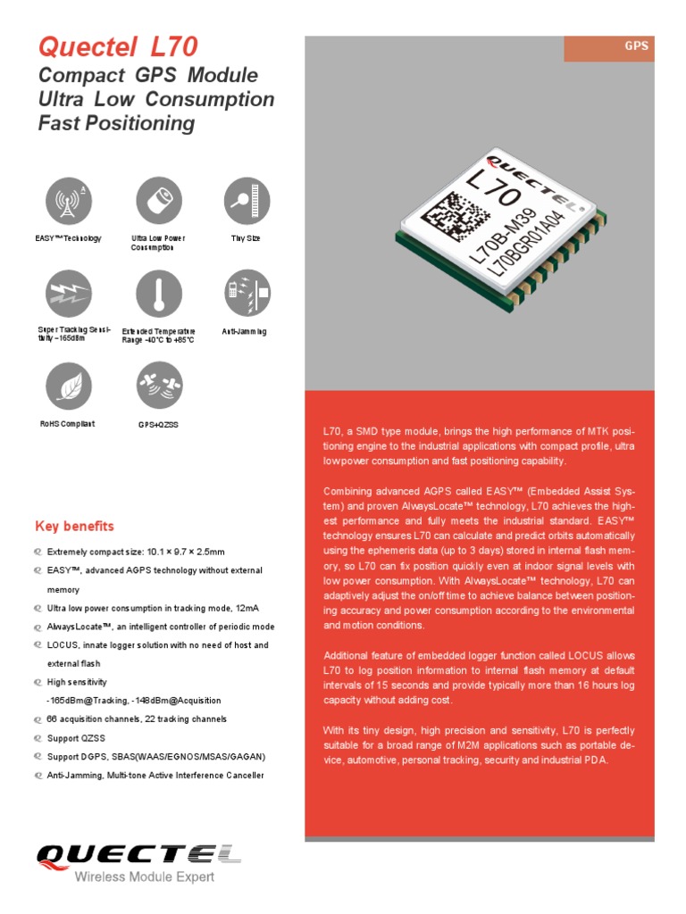 Quectel L70 GPS Specification V2.1 | PDF | Global Positioning System ...