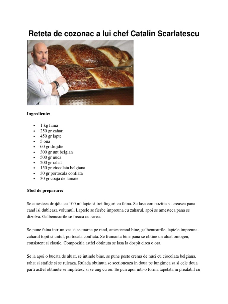 Recette de Cozonac par Chef Scarlatescu | PDF