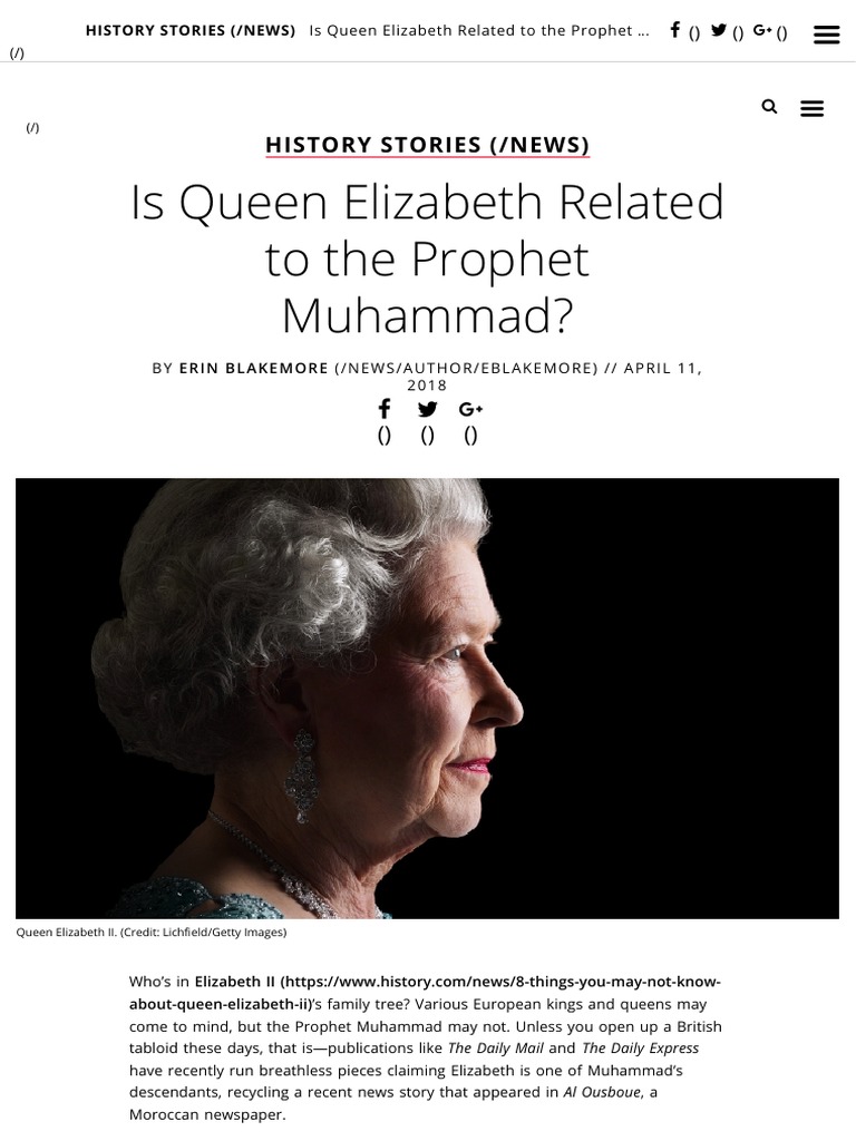 Is Queen Elizabeth Related To The Prophet Muhammad? - History in The ...