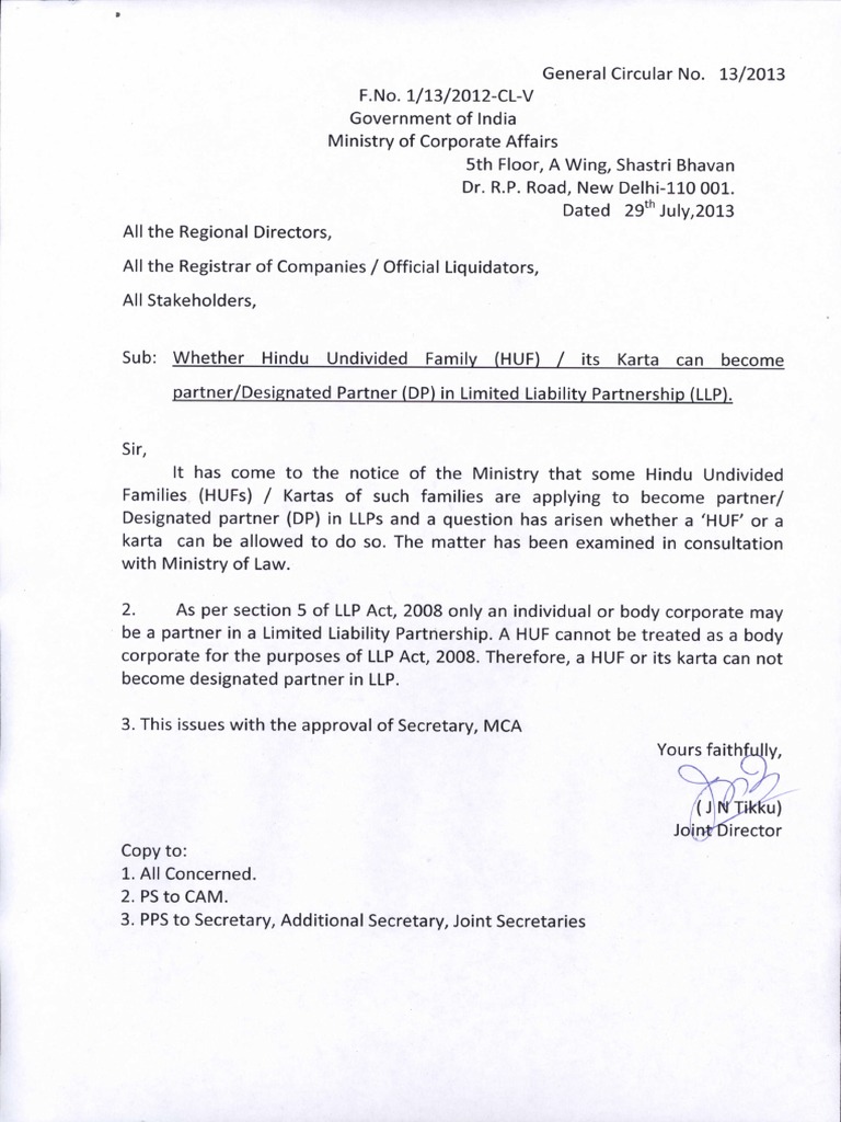 General Circular 13 2013 LLP | PDF