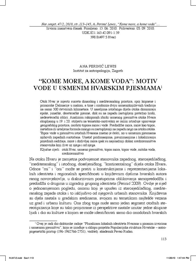 Pjesme o Moru I Vodi | PDF