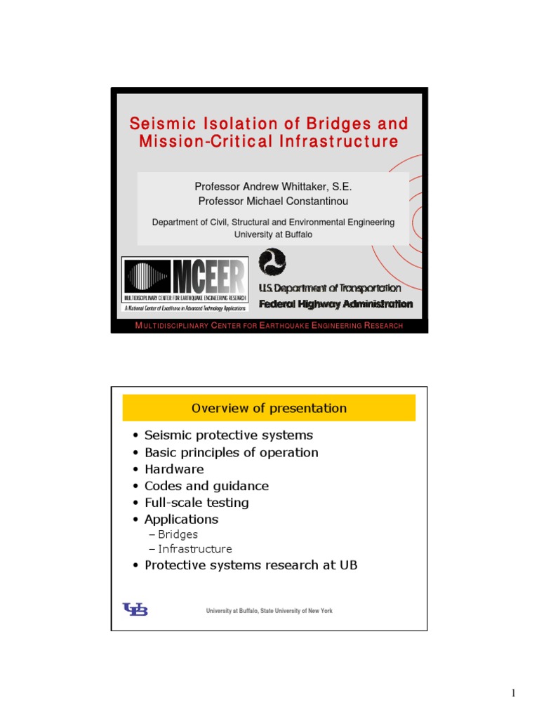 Seismic Isolation of Bridges and Mission-Critical Infrastructure | PDF ...