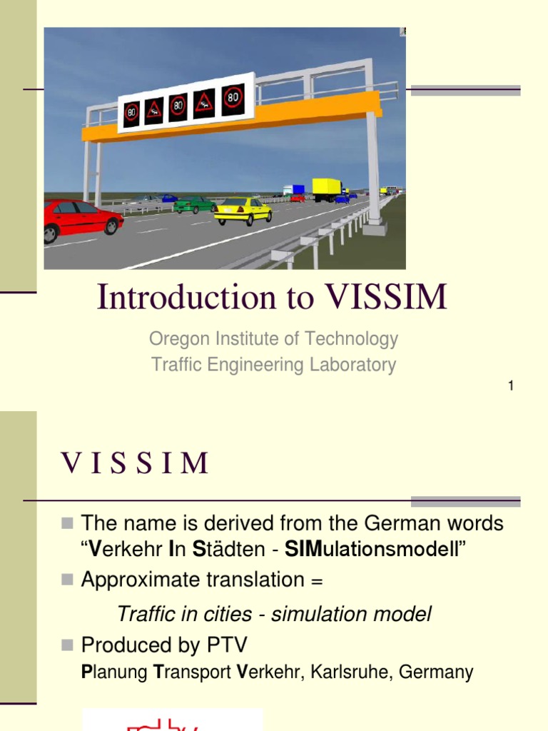Introduction To Vissim | PDF | Traffic | Driving