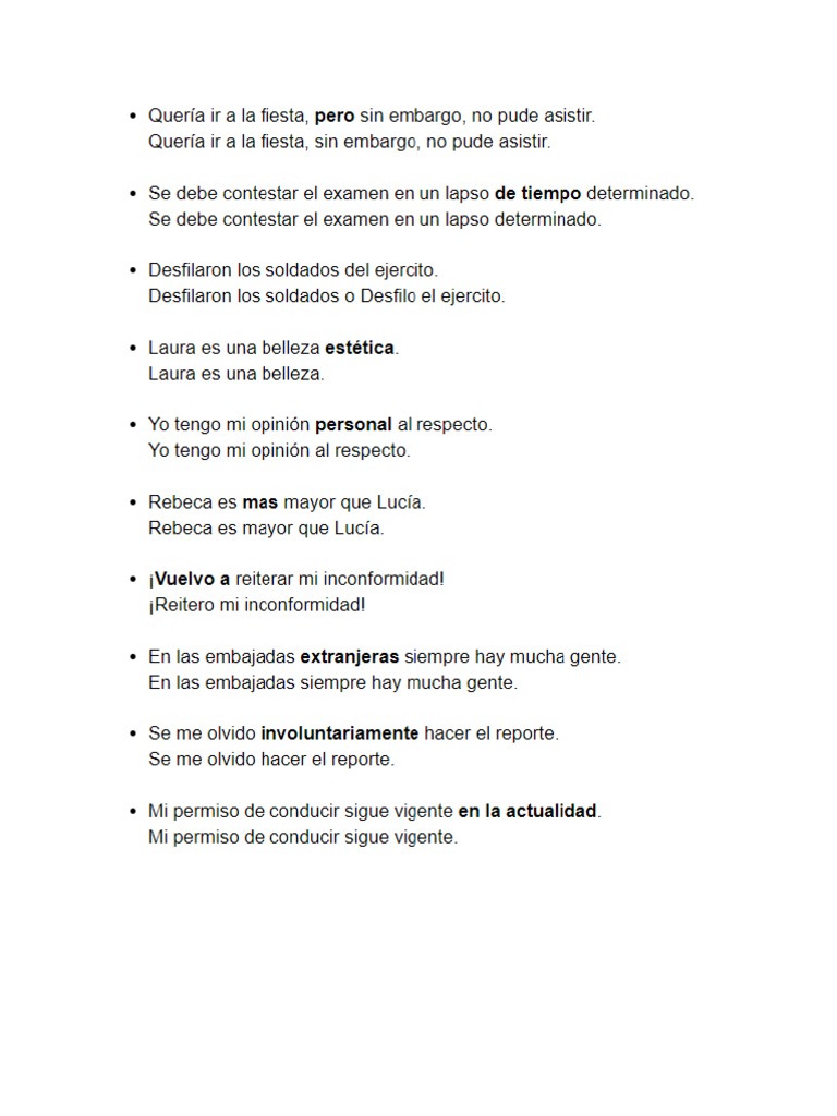 Ejemplos de Redundancia