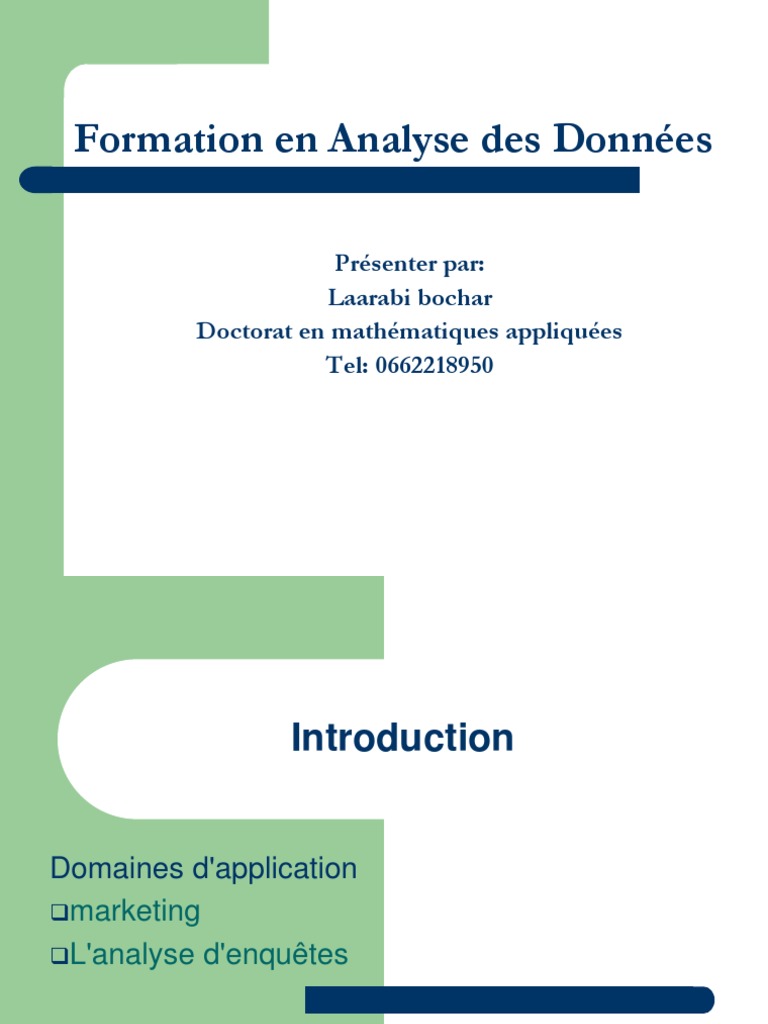 Formation sur l'Analyse en Composantes | PDF | Analyse des données ...