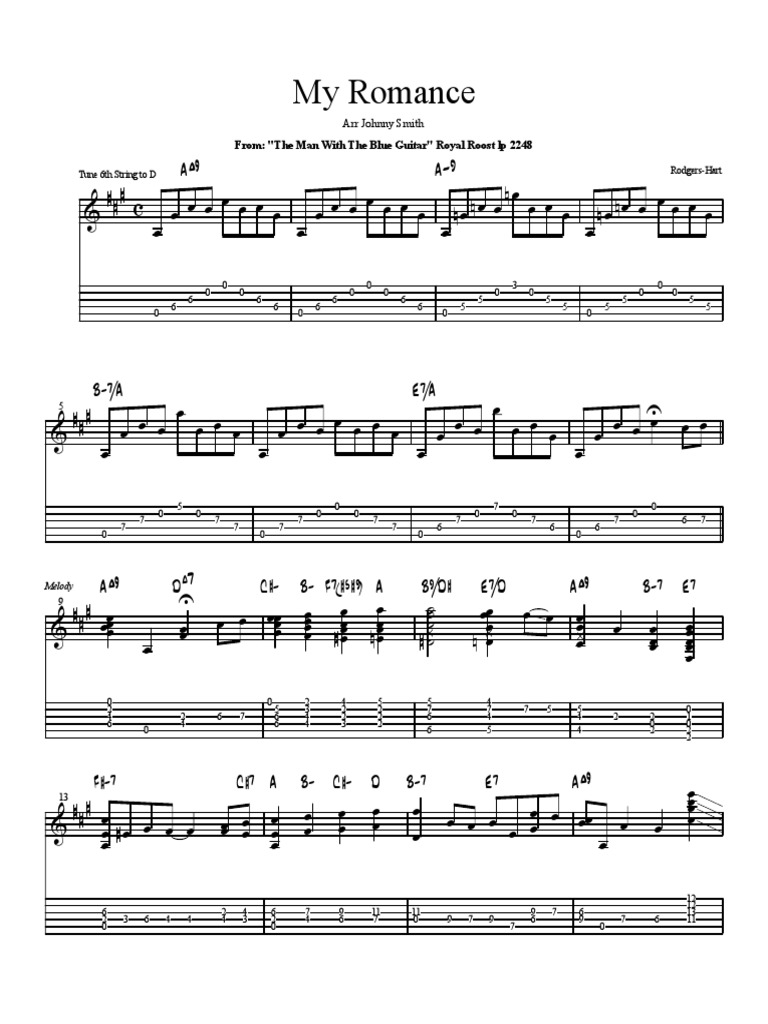 Johnny Smith My Romance | PDF | String Instruments | Musical Instruments