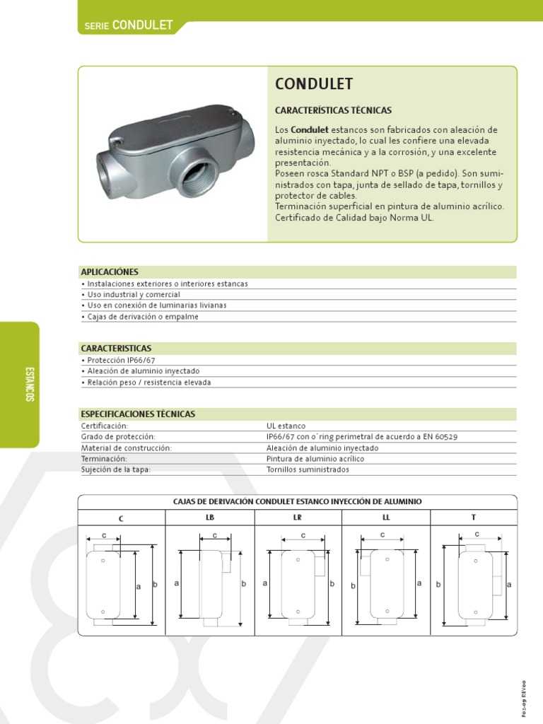 Catálogo de Condulets Estancos | PDF | Aluminio | Tornillo