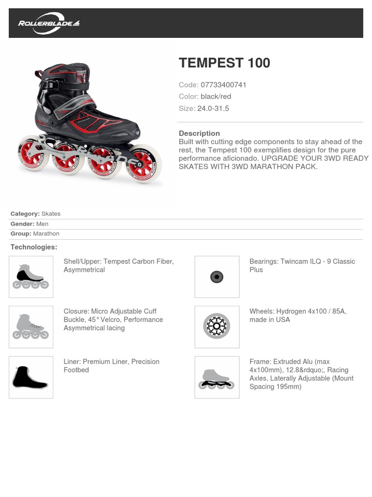 Tempest 100: Code: Color: Size | PDF