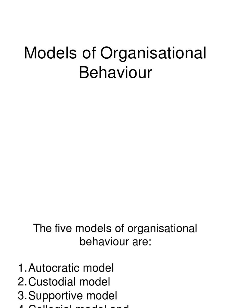 Models of Organisational Behaviour | PDF | Employment | Leadership