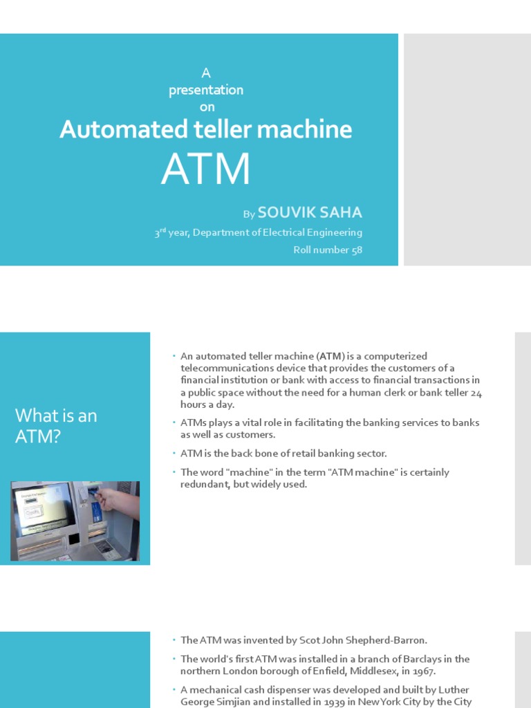 Automated Teller Machine: A Presentation On | PDF | Automated Teller ...