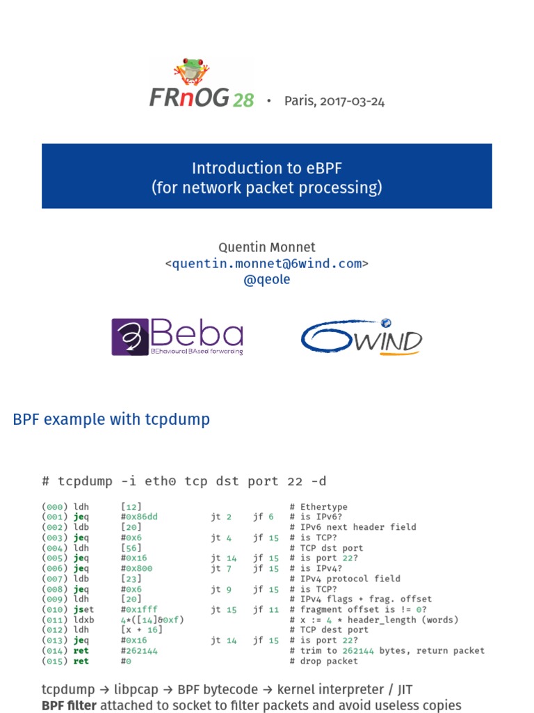 Introduction To eBPF (For Network Packet Processing) : - Paris, 2017-03-24 | PDF | Transmission ...