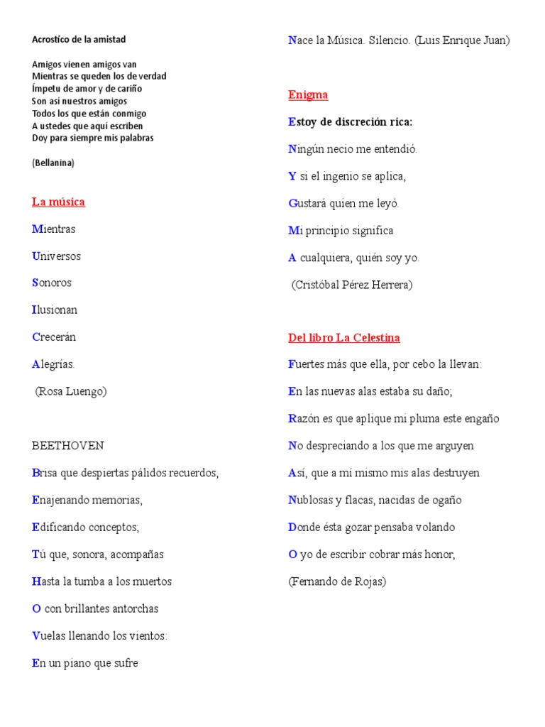 Acrosticos | PDF