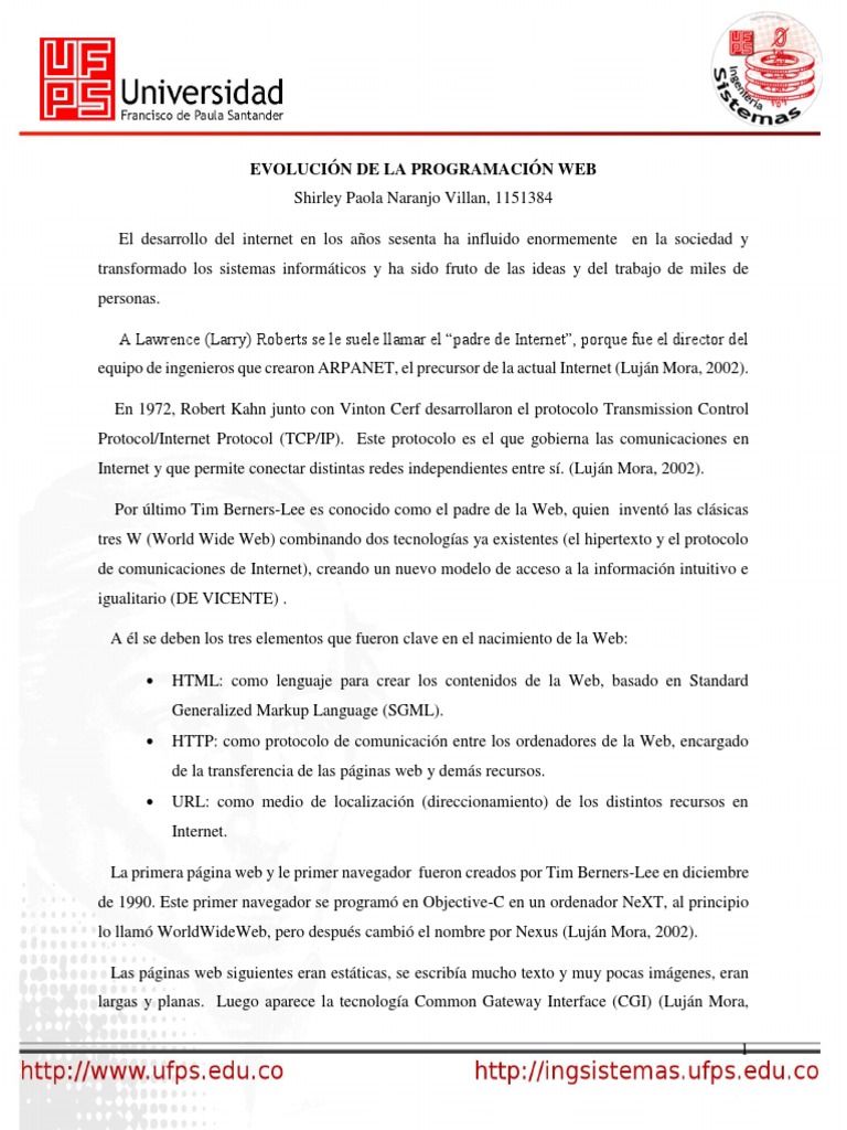 Evolución de La Programación Web | PDF | Red mundial | Internet y web