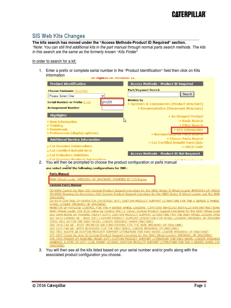 SIS Web Kits Changes | PDF