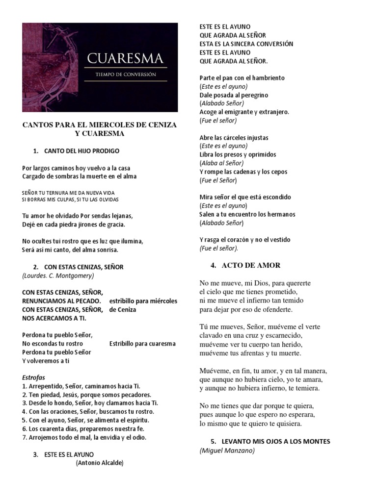 Cantos Cuaresma Sem Sta y Pascua | PDF | Cristo (título) | eucaristía