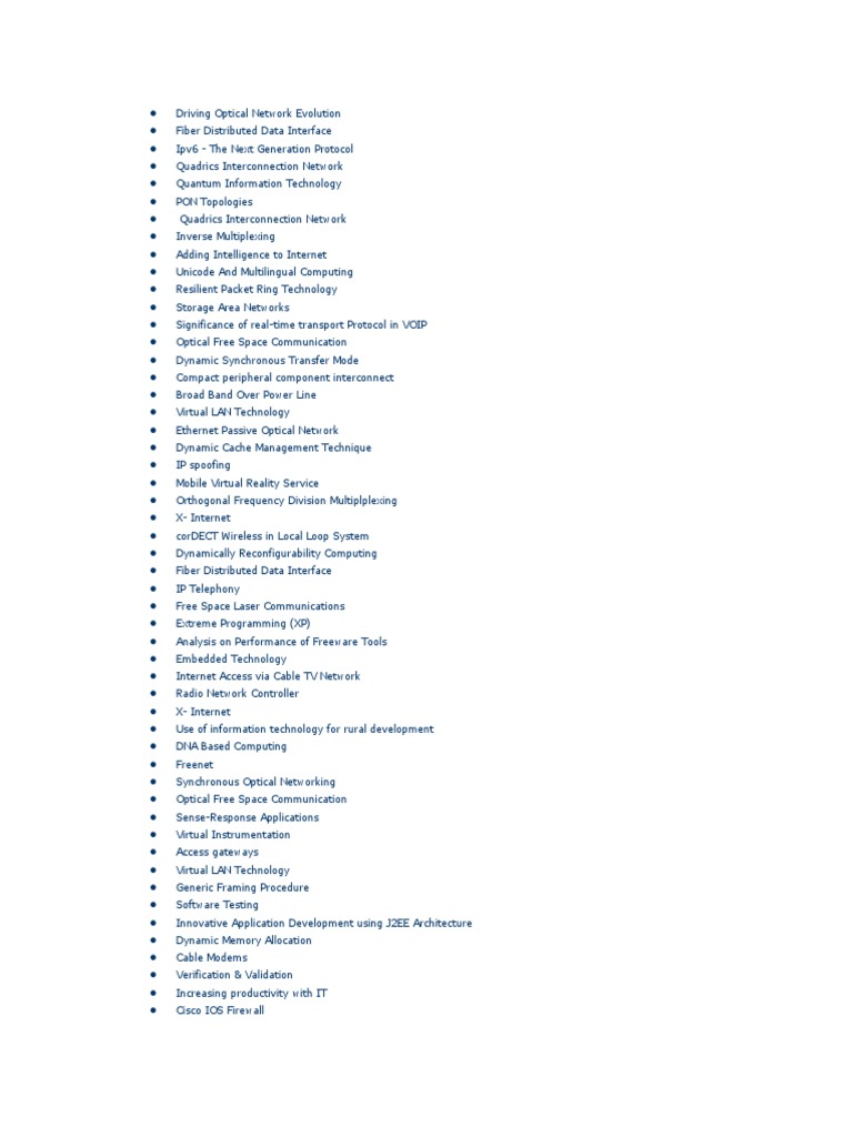 Seminar Topics List | PDF | Computer Network | Asynchronous Transfer Mode