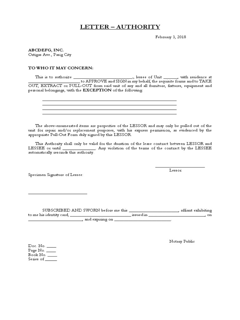 Authority Pullout From Condo Unit | Lease | Real Estate