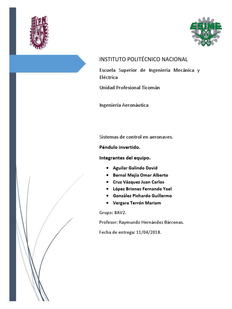 Péndulo-Invertido Final | PDF | Péndulo | Movimiento (física)