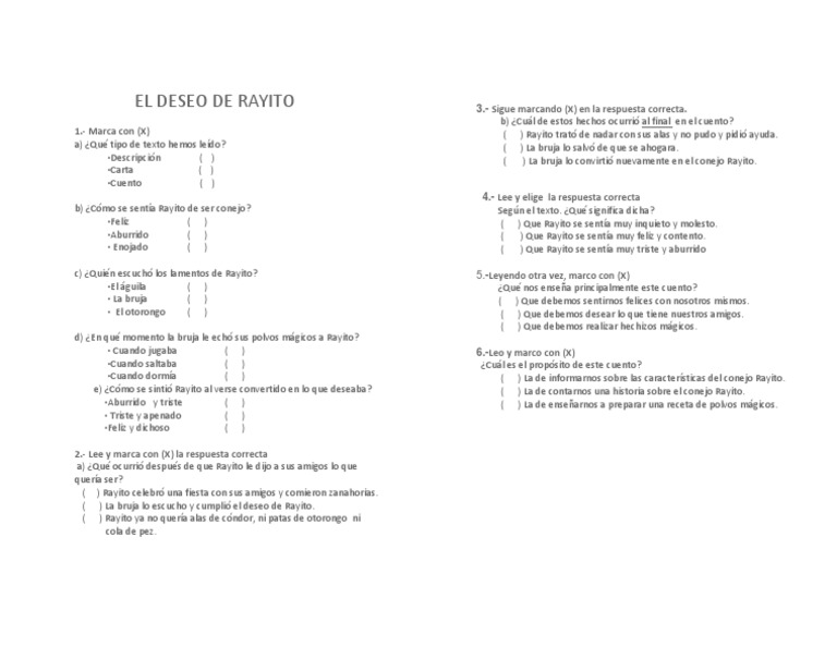 El Deseo de Rayito | PDF | Ocio