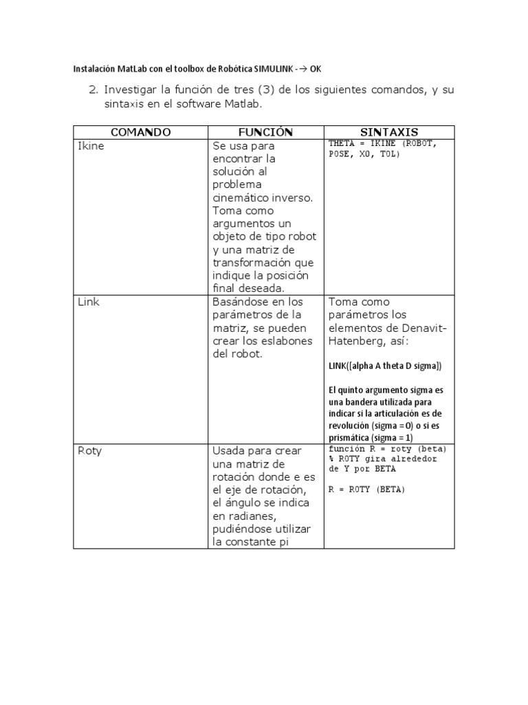 Robotic A | PDF | Matlab | Robot