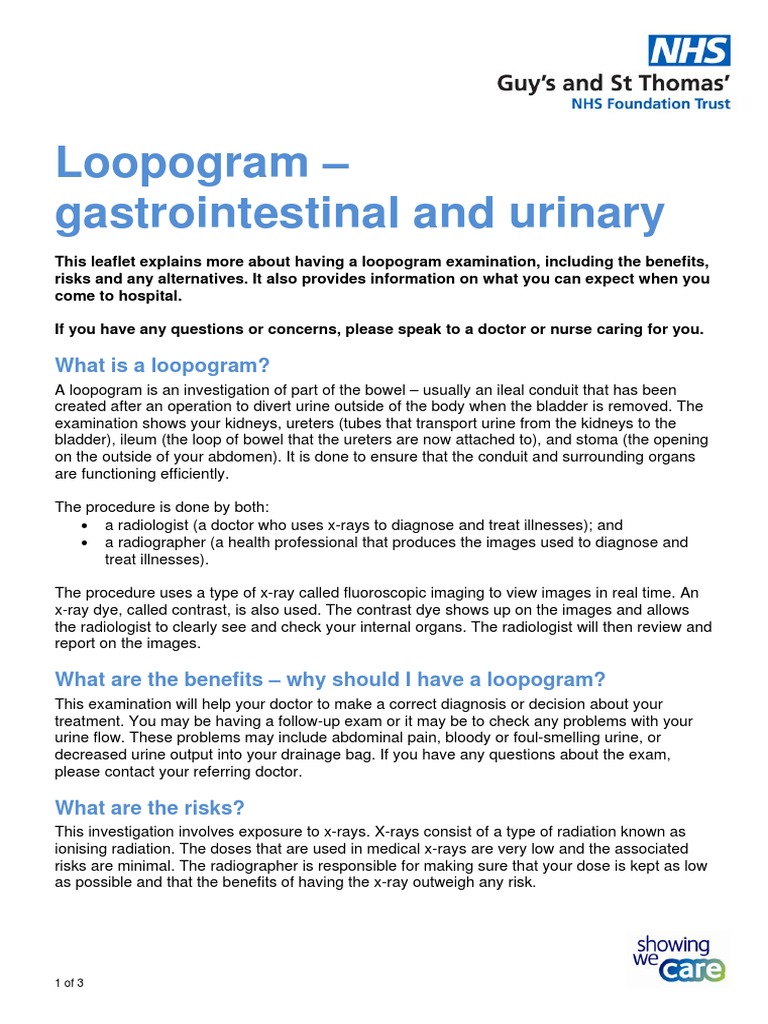 Loopogram | PDF | Radiology | X Ray
