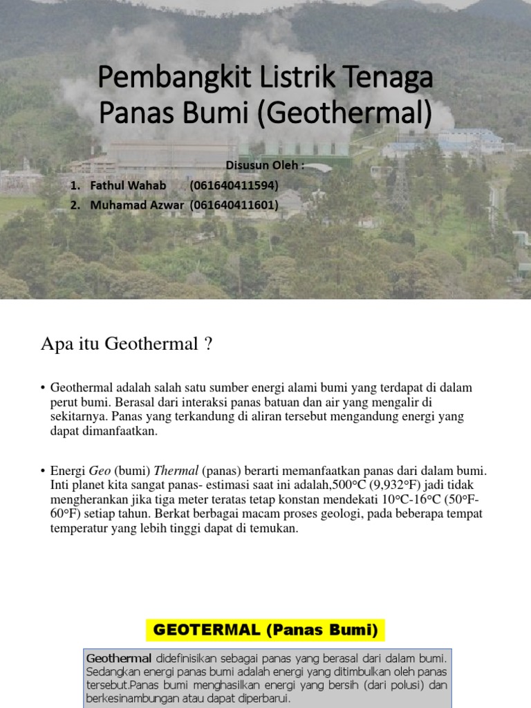 Pembangkit Listrik Tenaga Panas Bumi (Geothermal) | PDF