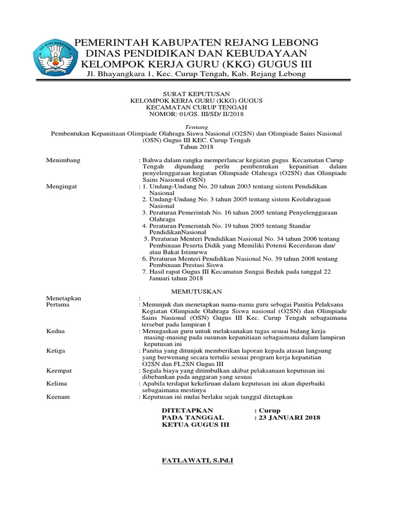 SK Panitia O2sn | PDF