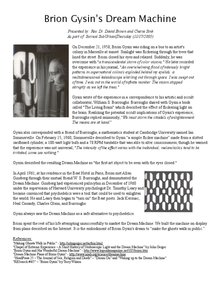 Brion Gysin's Dream Machine | PDF | Beat Generation