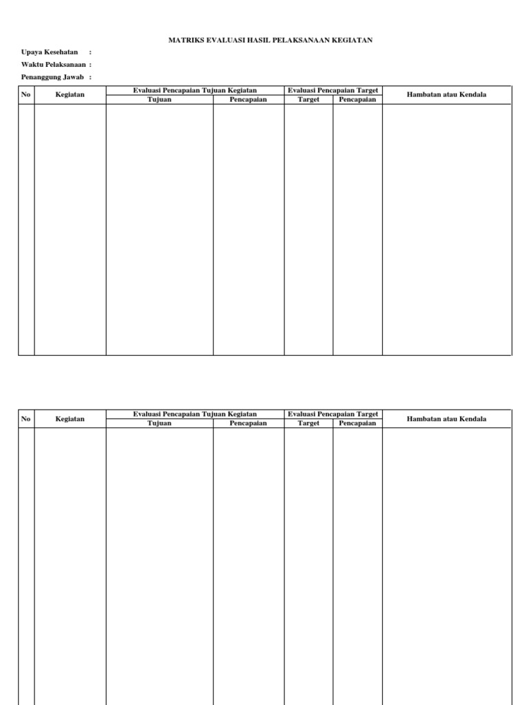 Form Evaluasi Kegiatan | PDF