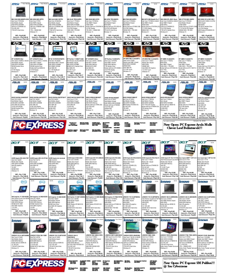 2018-01-17 - PC Express - Laptop Price List | PDF | Intel | Advanced ...