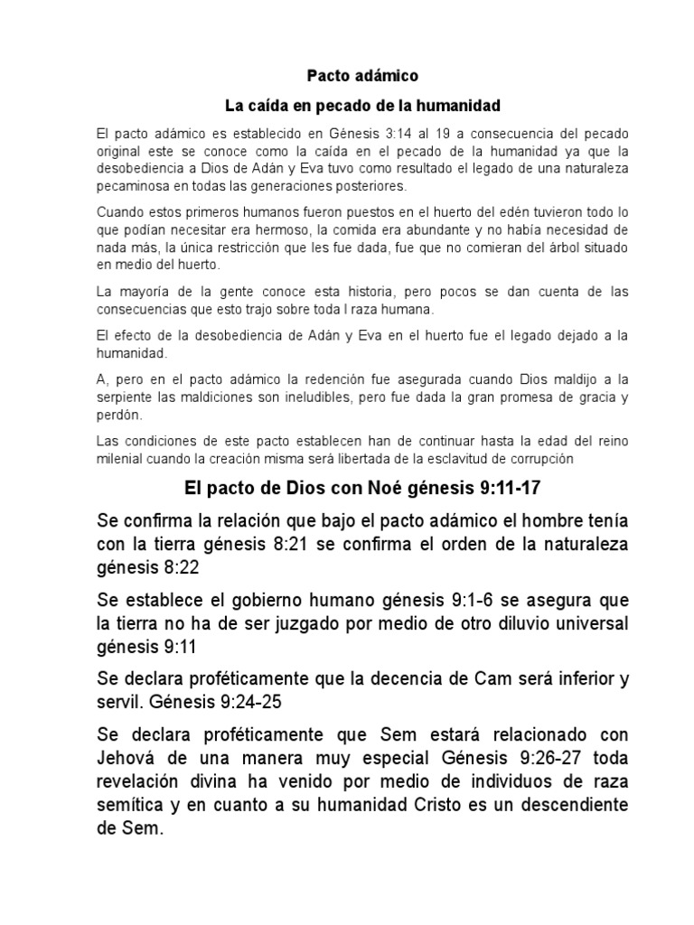 Pacto Adámico | PDF | Abrahán | Adán y Eva