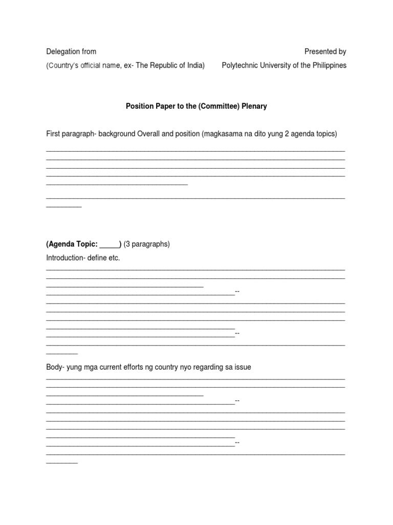 Position Paper Format | PDF