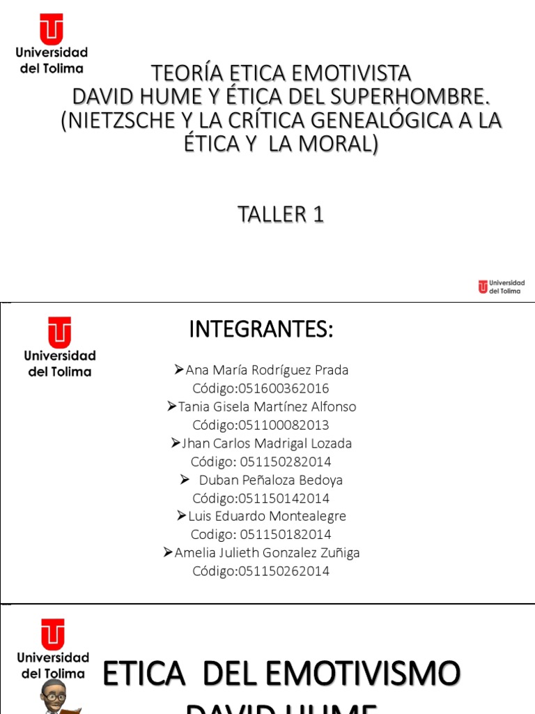 Etica Emotivismo y Super Hombre Final | PDF | Moralidad | David Hume