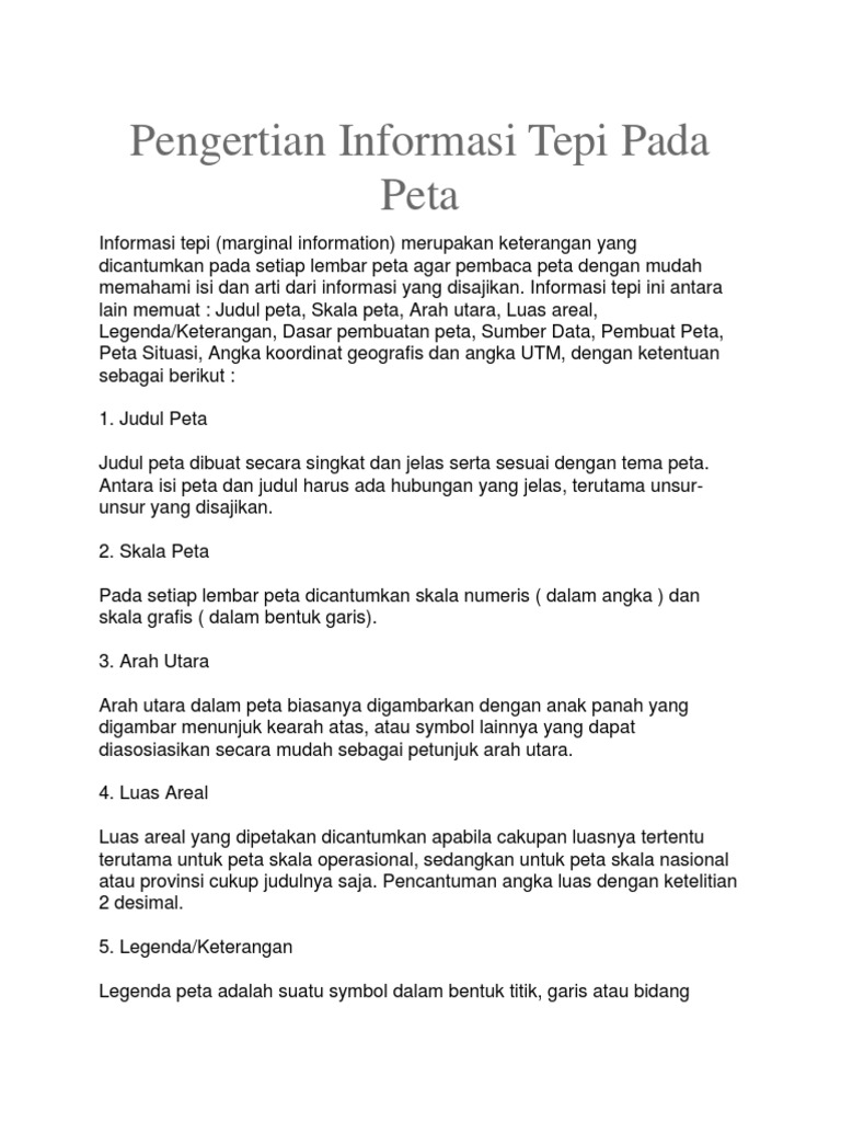 Pengertian Informasi Tepi Pada Peta | PDF