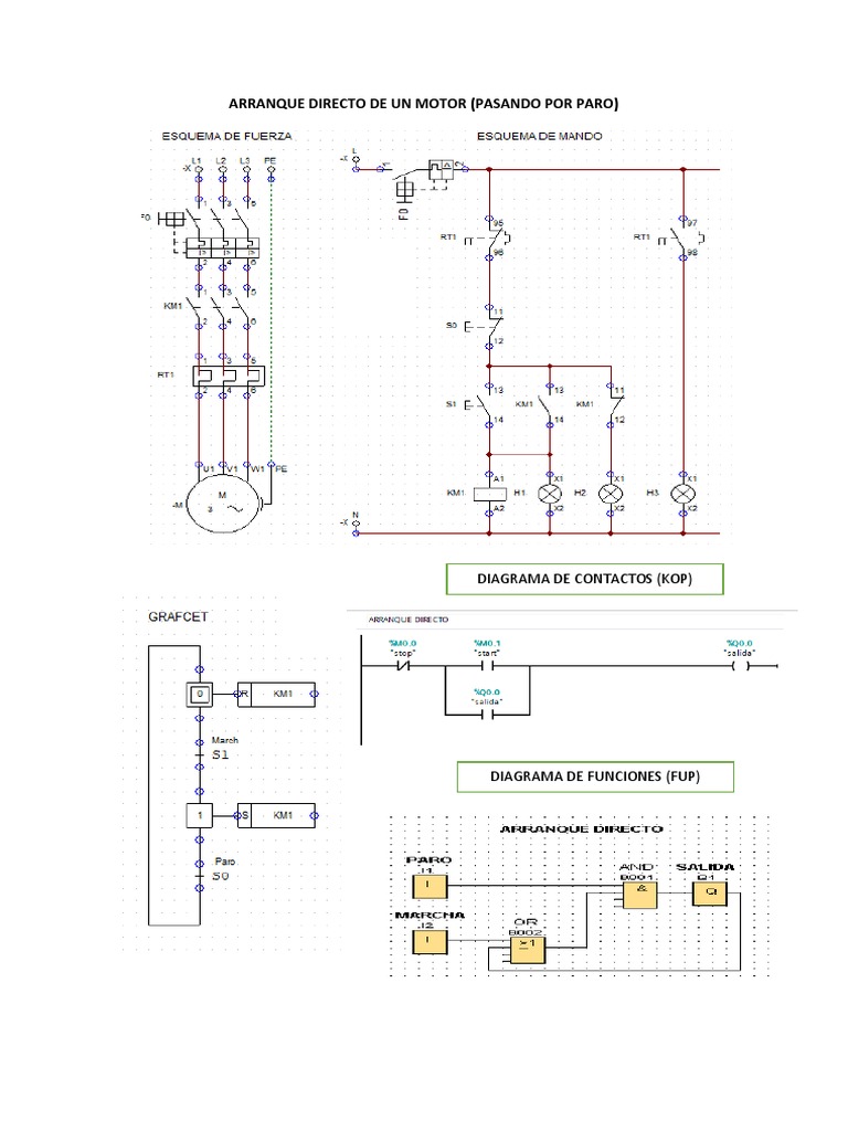 Esquema de Arranque Directo de Motor | PDF | Tecnología