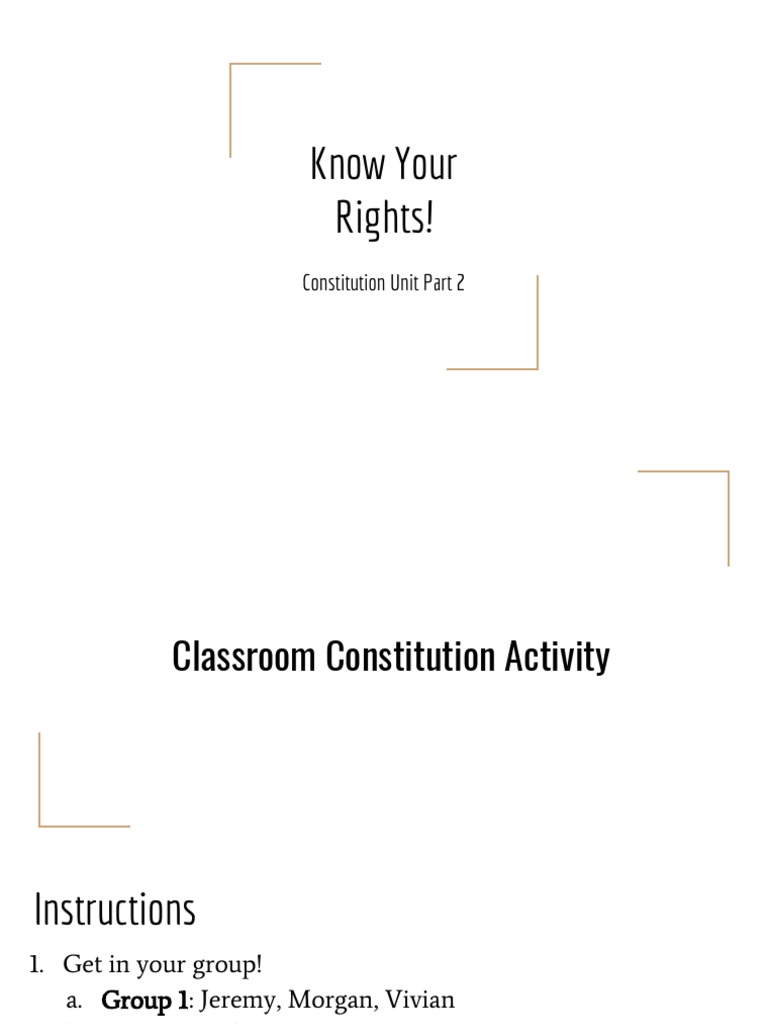 Classroom Constitution Activity Guide | PDF | Self-Improvement | Wellness