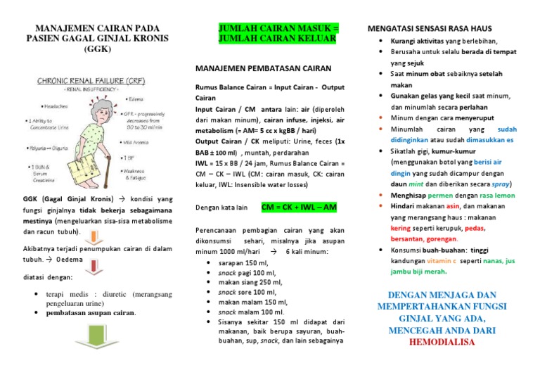 Leaflet, Manajemen Cairan Pada CKD | PDF