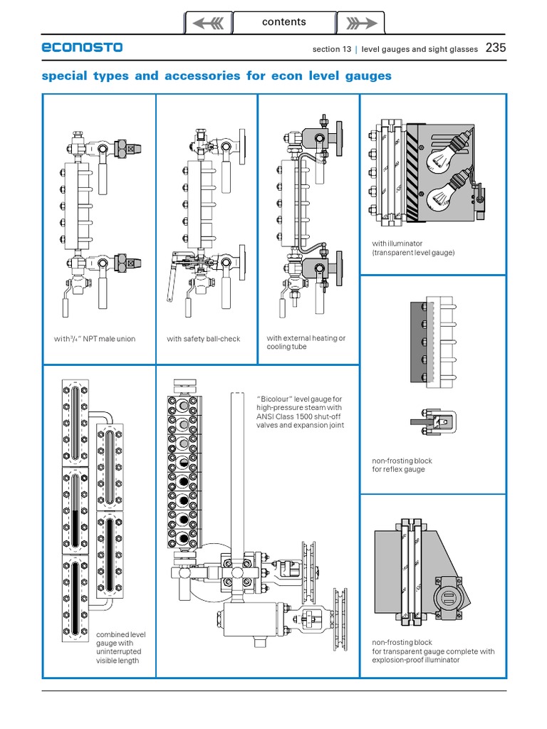 Special Types and Accessories For Econ Level Gauges | PDF