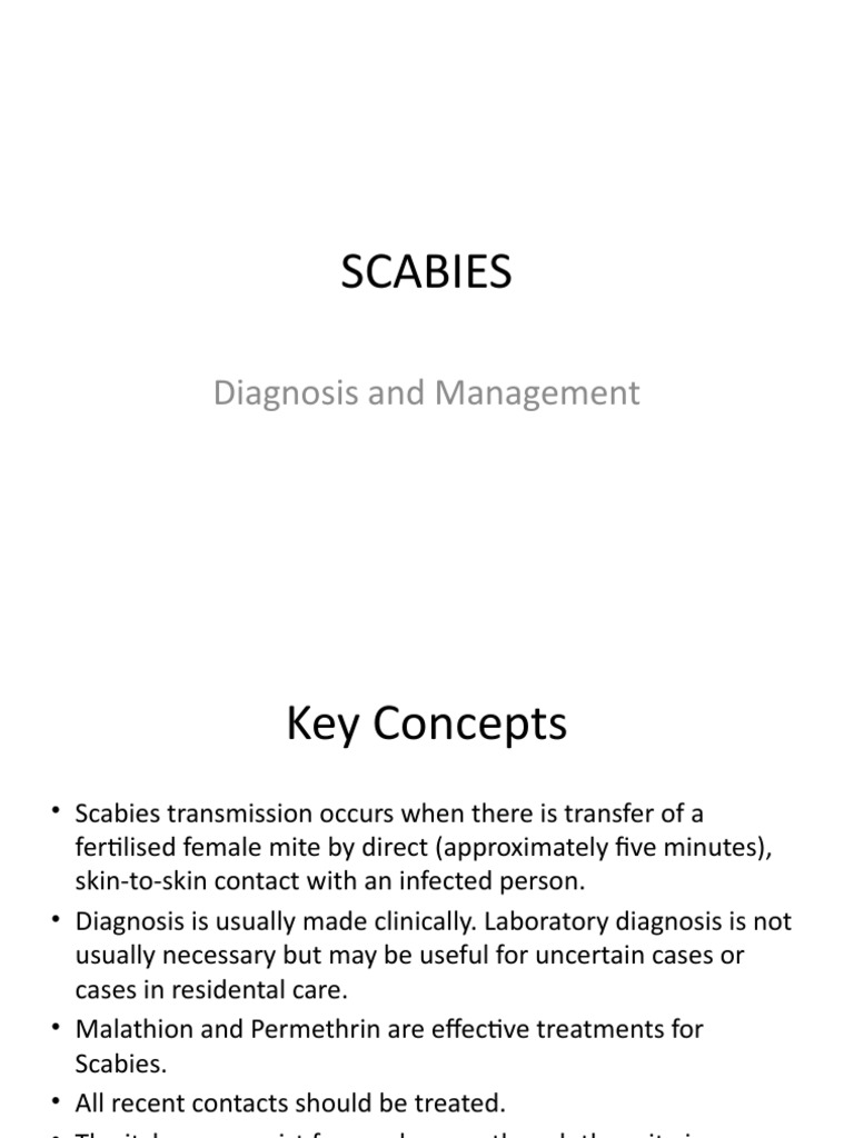 SCABIES Diagnosis and Management | PDF
