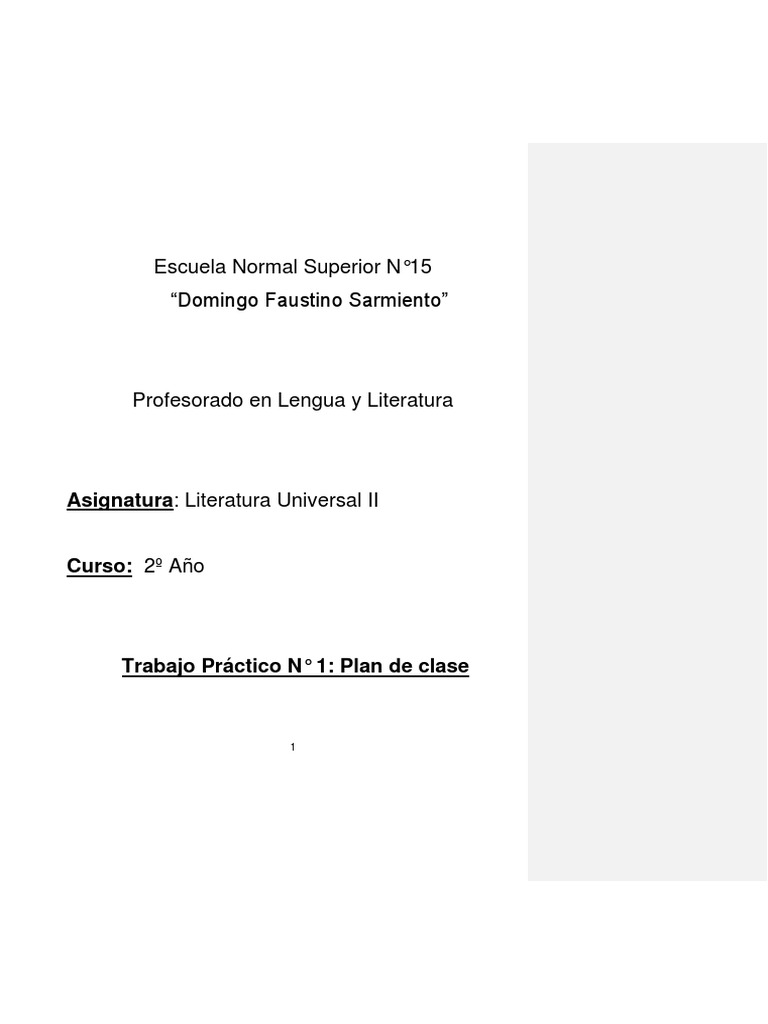 TP1-Ejemplo de Plan de Clase Terminado | PDF | Oliver Twist | Fagin