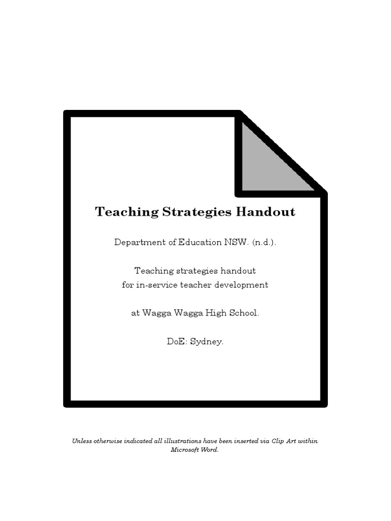 Teaching Strategies Handout | PDF | Teachers | Learning