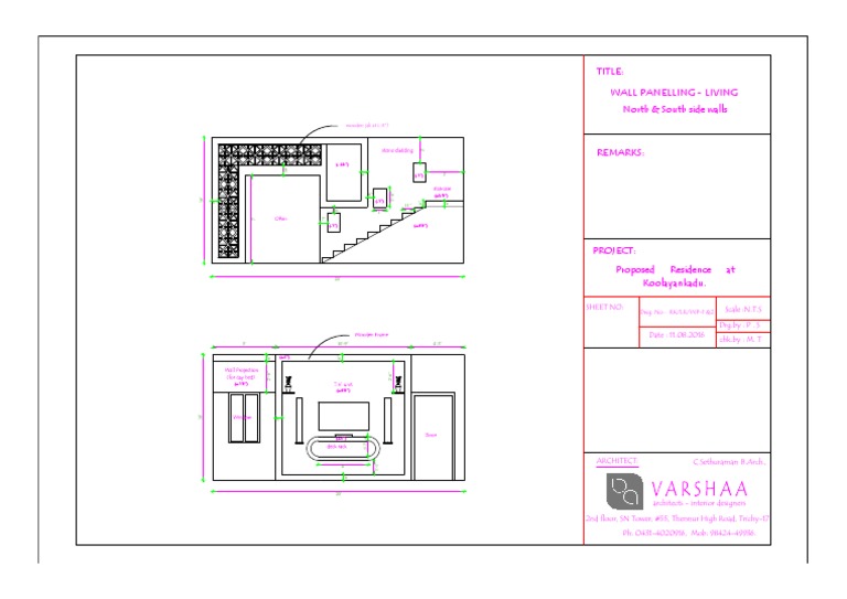 Title: Wall Panelling - Living North & South Side Walls: Wooden Jali at ...