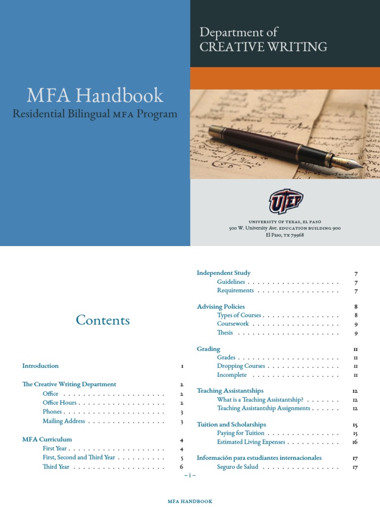 MFA Handbook 2017 | PDF | Thesis | Graduate School